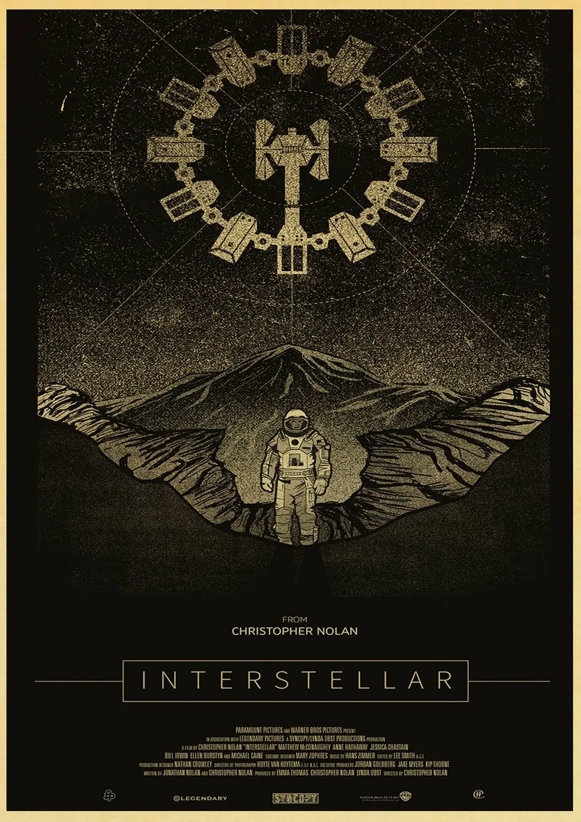 Movie Poster Interstellar Posters Wall Stickers Retro Poster Prints ...