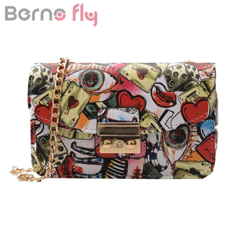 Berno fly Women Bags Summer Graffiti Ladies designer handbags high ...