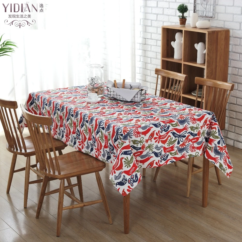 Cartoon style Table Cloth 2017 New Color Bird Pattern Rectangular ...