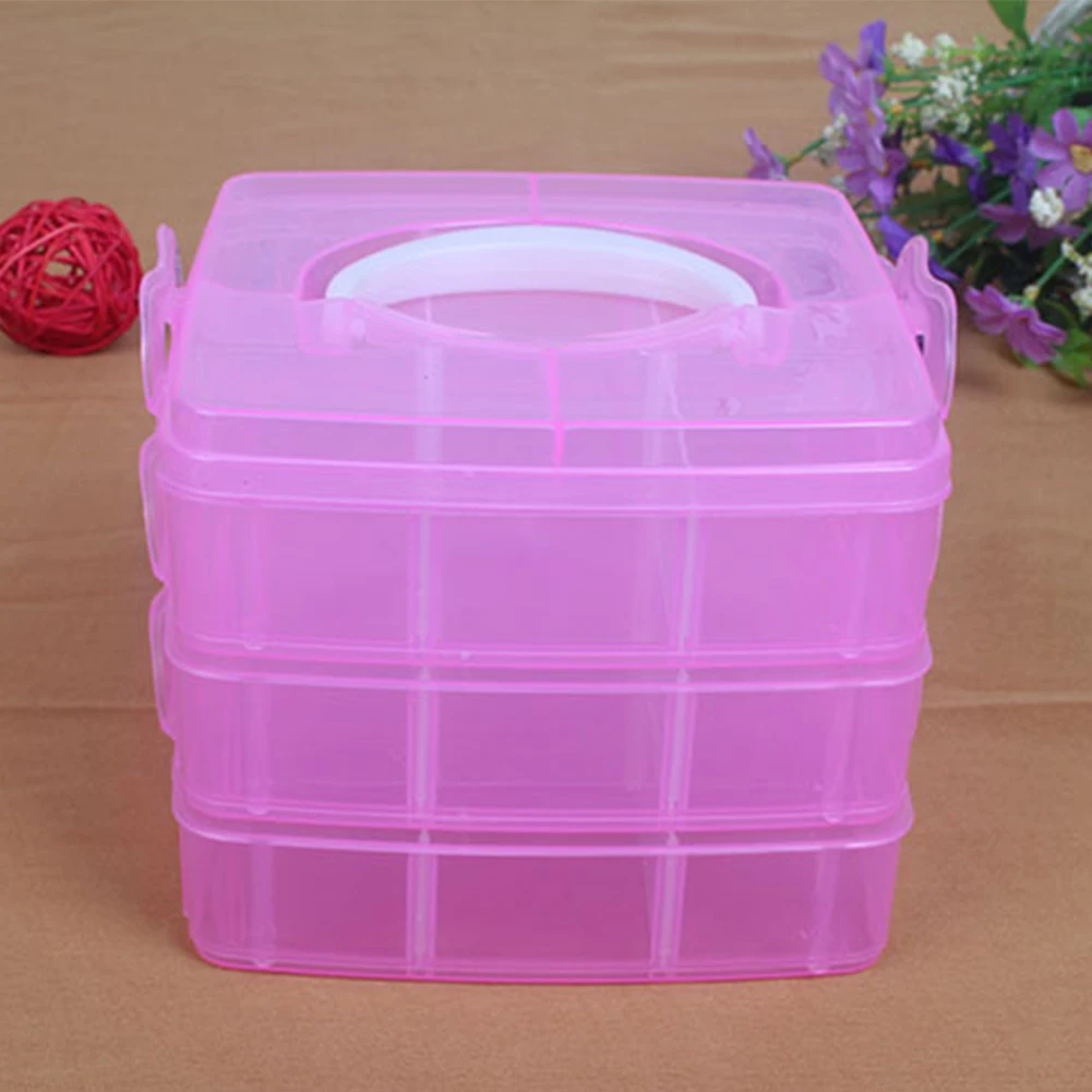 3 layers Transparent Plastic Storage Box detachable DIY desktop ...