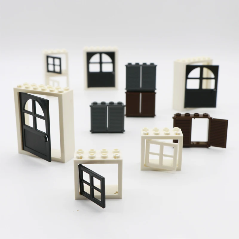 City Street MOC Window Door Model Building Blocks Minecrafts Village ...