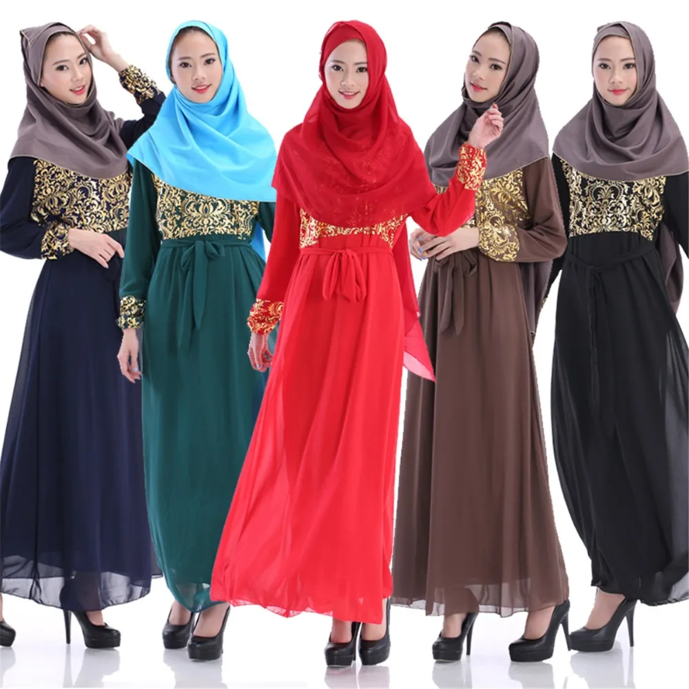 MODA TÚNICA MUSULMANA MUJERES 2016 KAFTAN DUBAI ABAYA ISLÁMICO VESTIDO ...