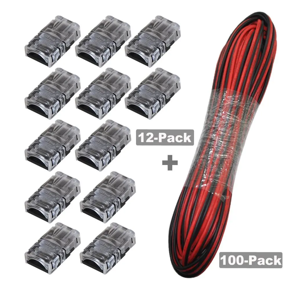 2 Pin LED Connector for 10MM Wide Waterproof Single Color LED Strip ...