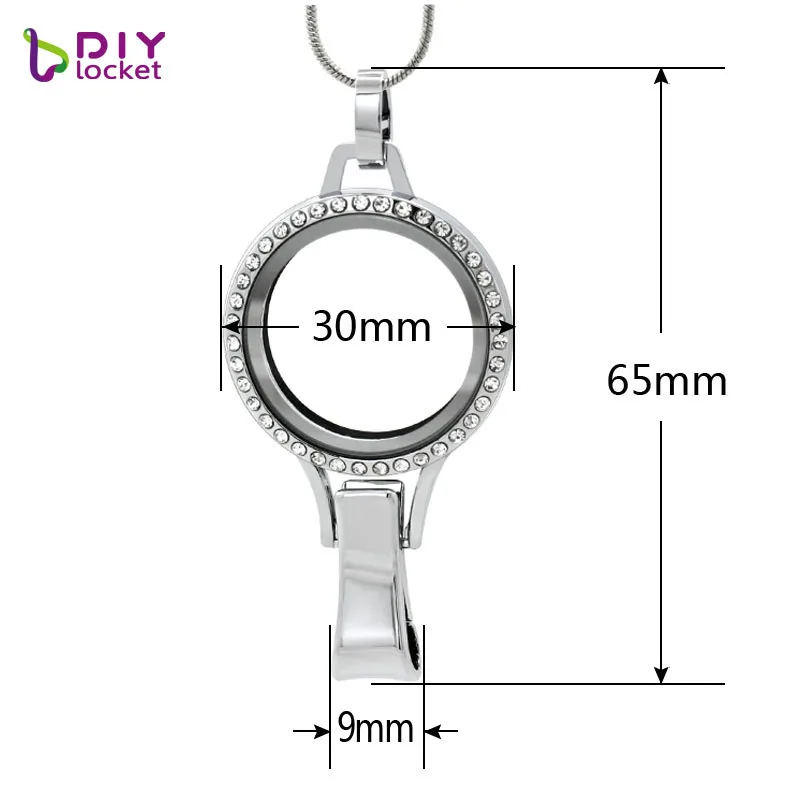 10PCS Silver LANYARD lockets magnetic glass floating charm locket ...