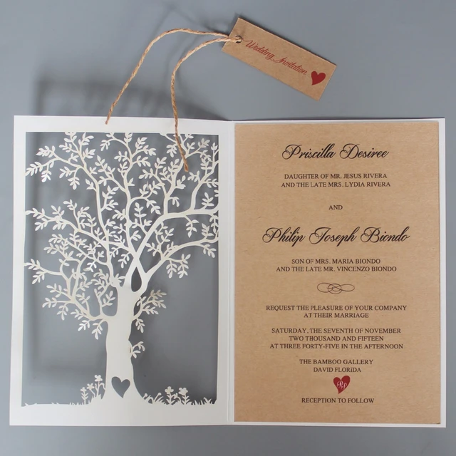 Rustic Tree Wedding Invitations
