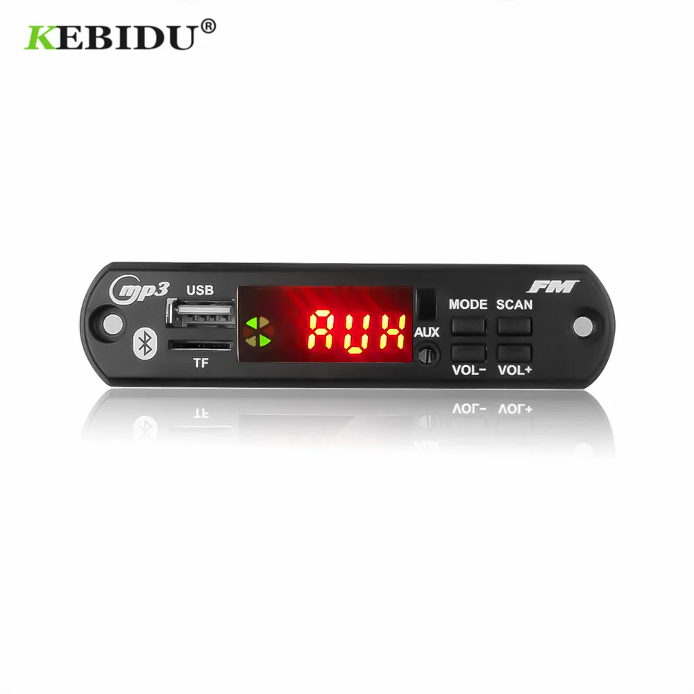 KEBIDU 5V 12V Car Bluetooth MP3 WMA USB/SD/FM/AUX Decoder Board Plate ...