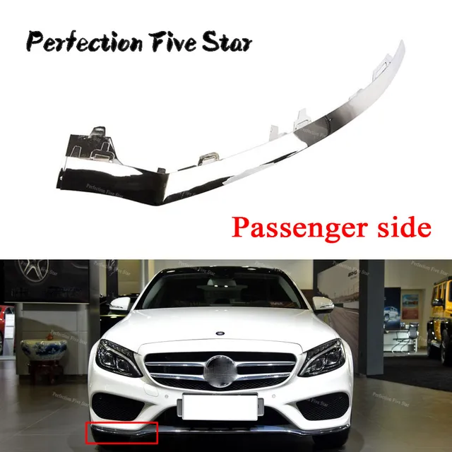 2058851474 Right Front Bumper Lower Chrome Molding Trim For Mercedes ...
