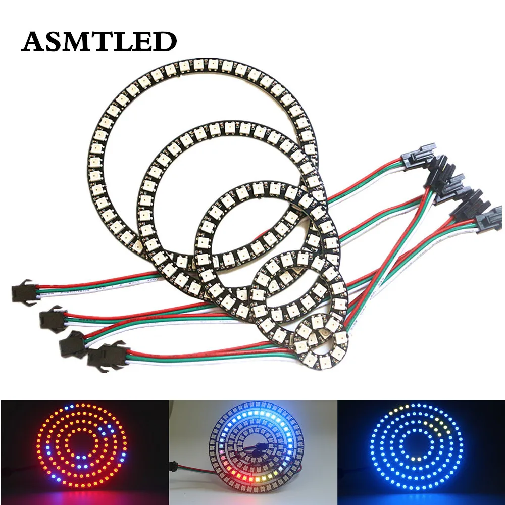 8-16-24-35-45-128-leds-WS2812B-pixel-ring-Addressable-LED-modules-DC5V ...