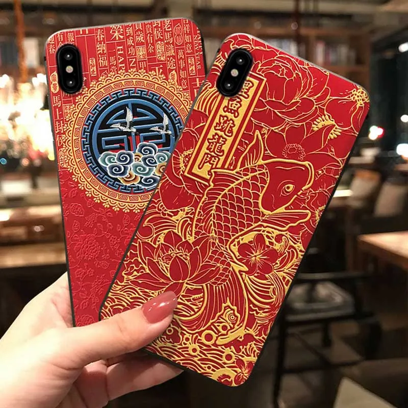JIBAN Chinese Style Lotus Phone Cases For XiaoMi 9 8se Mix3 For XiaoMi ...