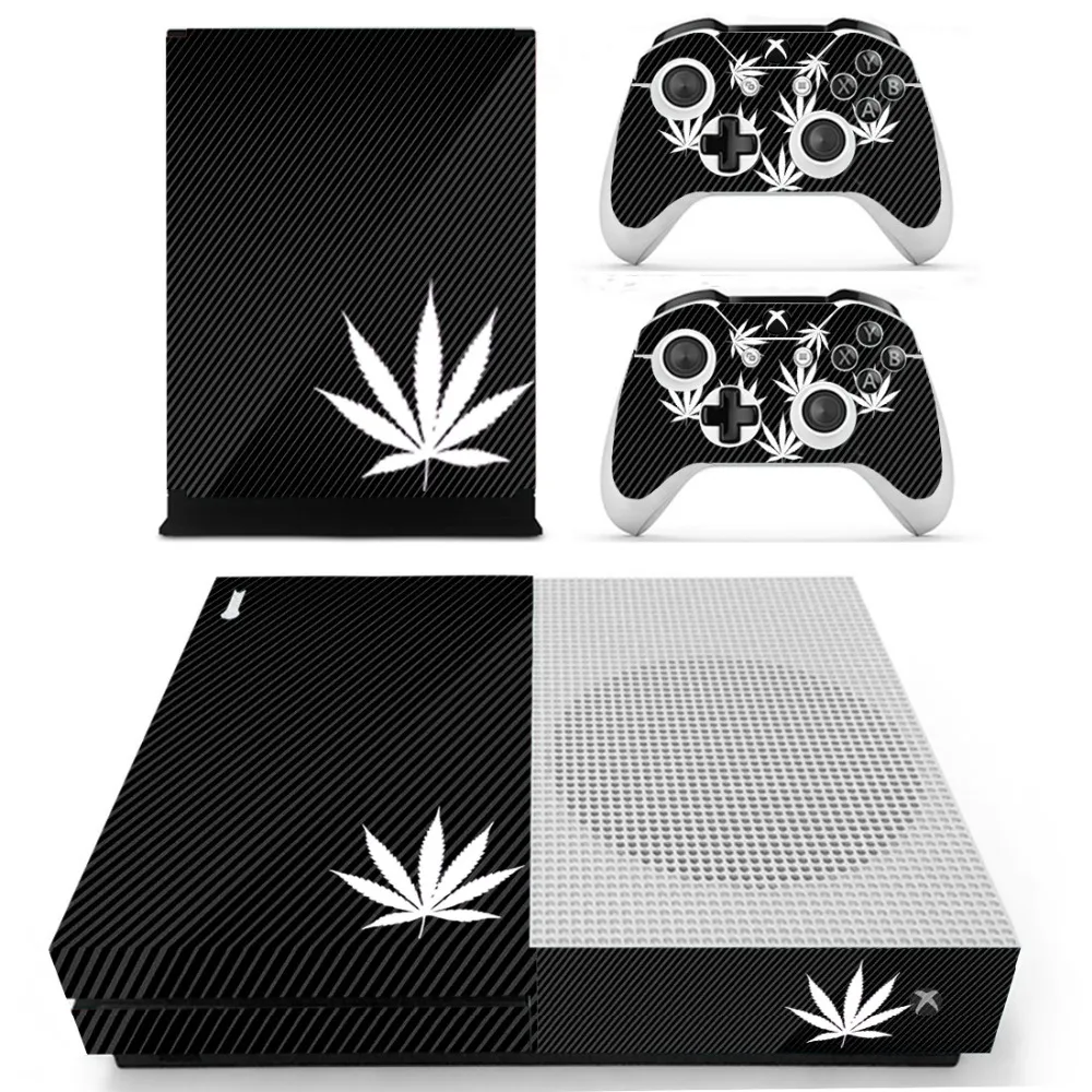 Green Leaf Weed Skin Sticker Decal For Xbox One S Console And Controllers For Xbox One Slim Skin