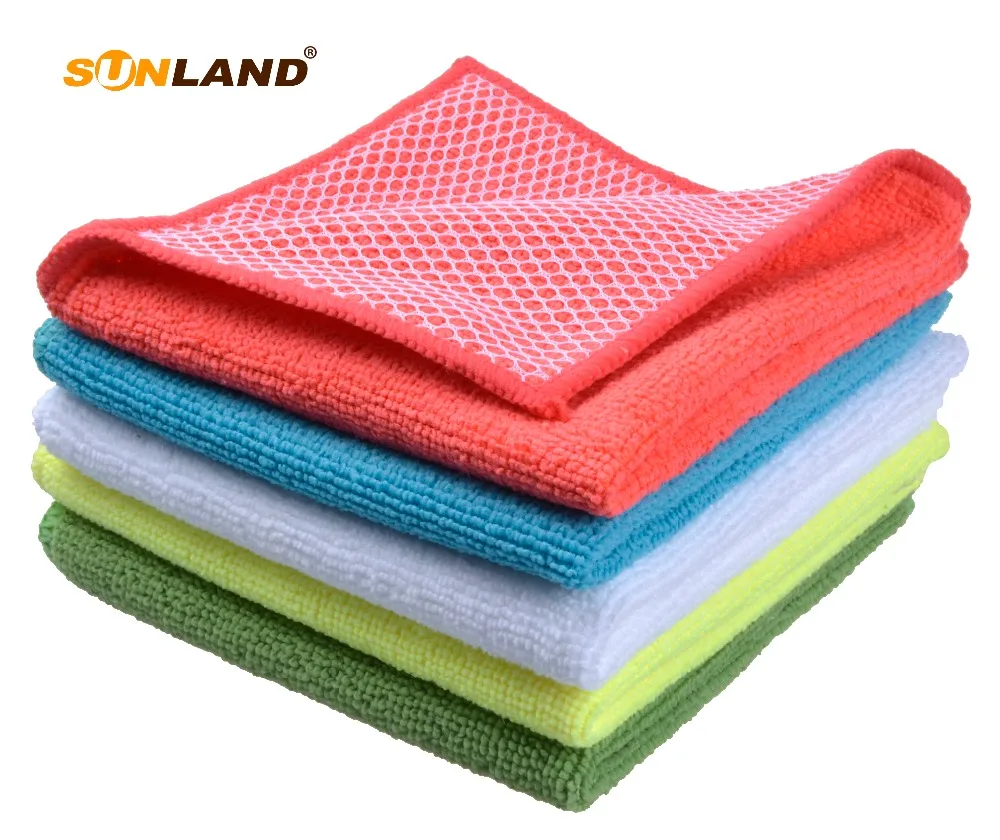 Sunland Microfiber Dish Cloth With Poly Scour Side Best Kitchen Rags ...