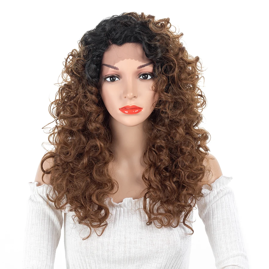 XCCOCO Lace Front Wig 20 Inch Curly Synthetic Hair Women Daily Cosplay ...