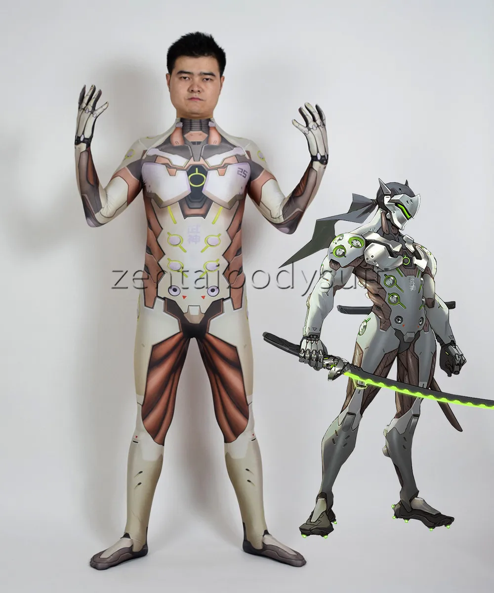 3D Printing Genji Cosplay Heroes Halloween Party Zentaibodysuit Costume ...