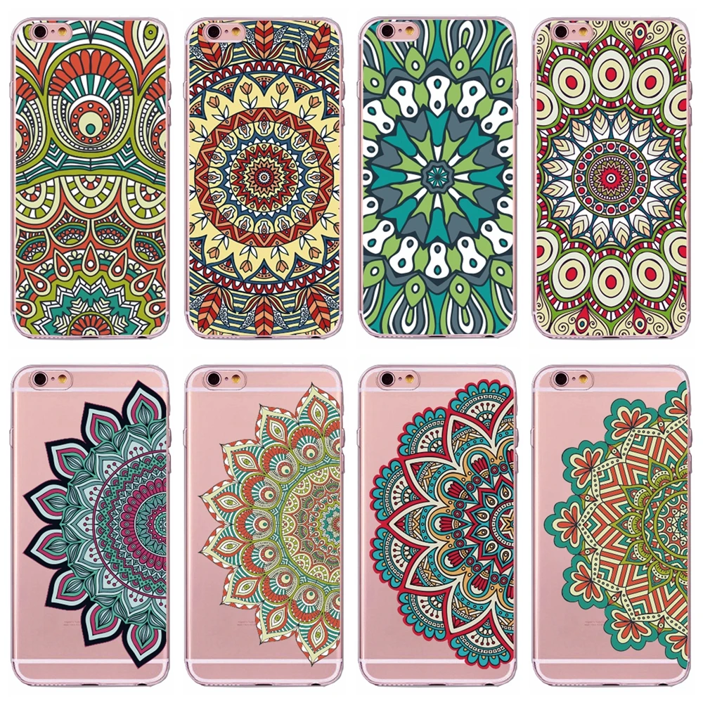 Mehndi Indian Henna Mandala Flower Soft Silicone Phone Case For iPhone ...