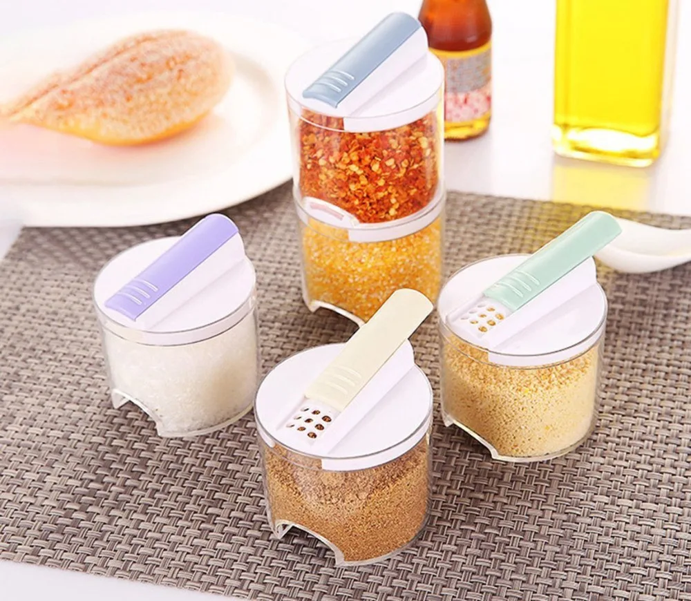 5pcs/Set Seasoning Cans Kitchen Condiment Storage Container Pepper ...