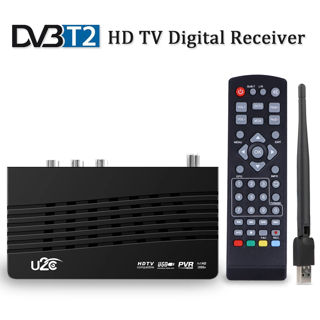 DVB T2/DVB T Satellite Receiver HD Digital TV Tuner Receptor DVB T2 H ...