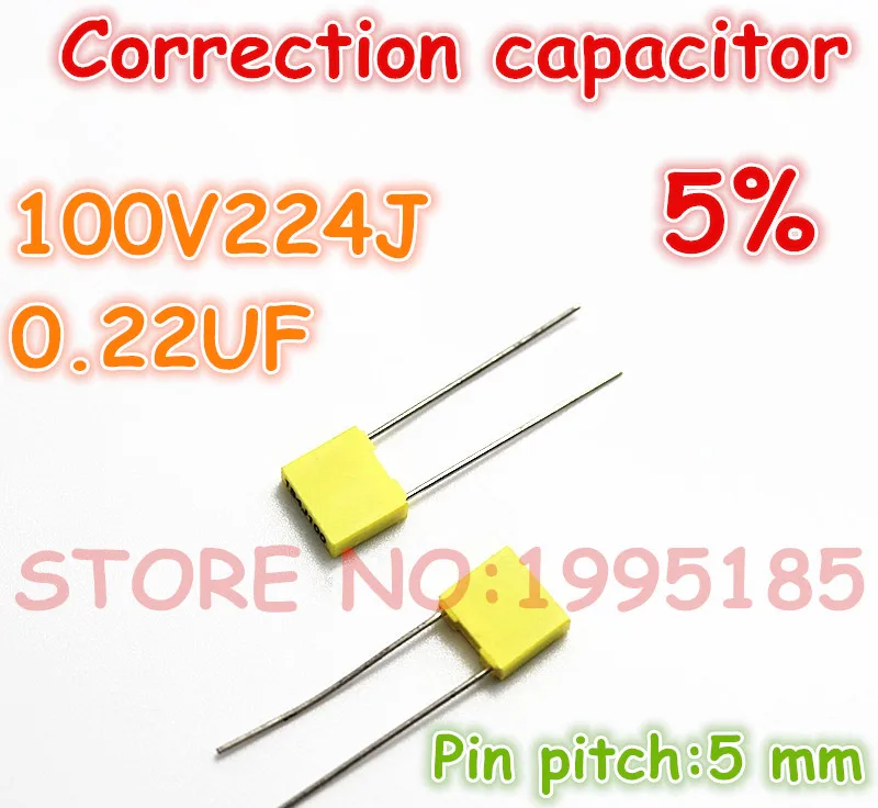 50pcs-lot-correction-Capacitor-100V224J-0-22UF-224J100-5-Metallized ...