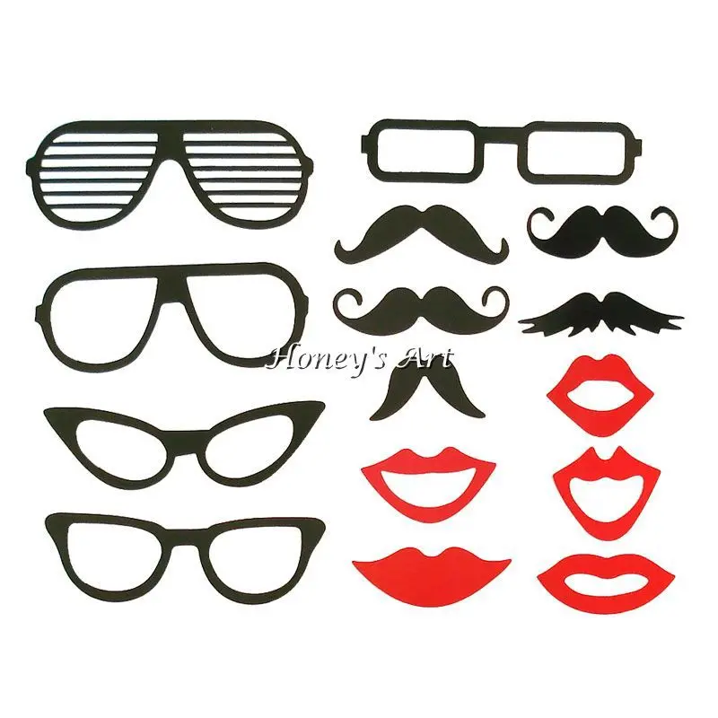 15pcs Diy Party Fun Masks Photo Booth Props Fun Mustache Lips Eye ...