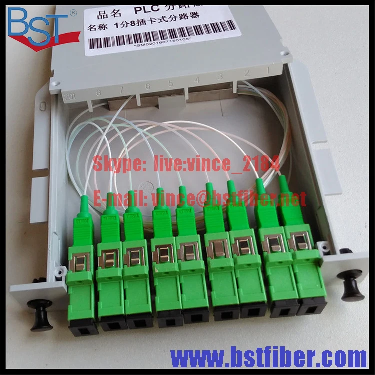 1x8 LGX Box Cassette Card Inserting SC/APC PLC Fiber Optical splitter ...