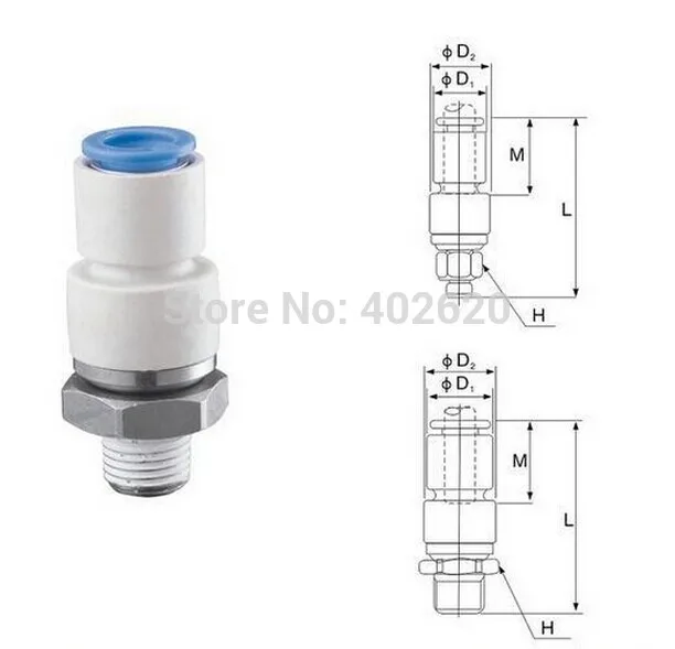 Freies verschiffen SMC Typ Pneumatische KSH06 M6 6mm OD (außendurchmesser) schlauch M6 X 1,0 ...