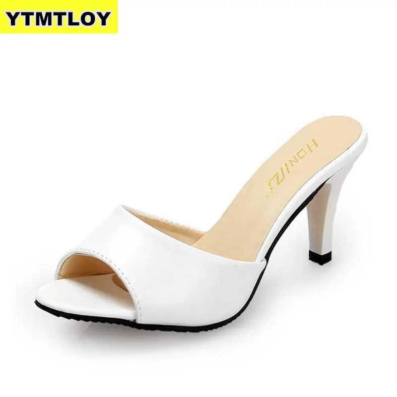 Летние босоножки на высоком каблуке; женские туфли-лодочки ...