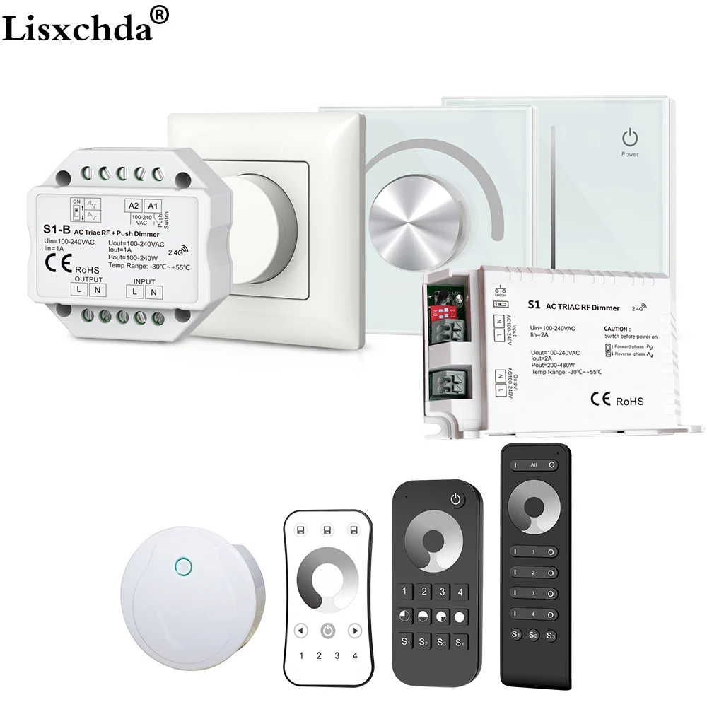 Triac LED Dimmer 220V 230V 110V AC2.4G 4 Zone/Wifi Remote Control ...