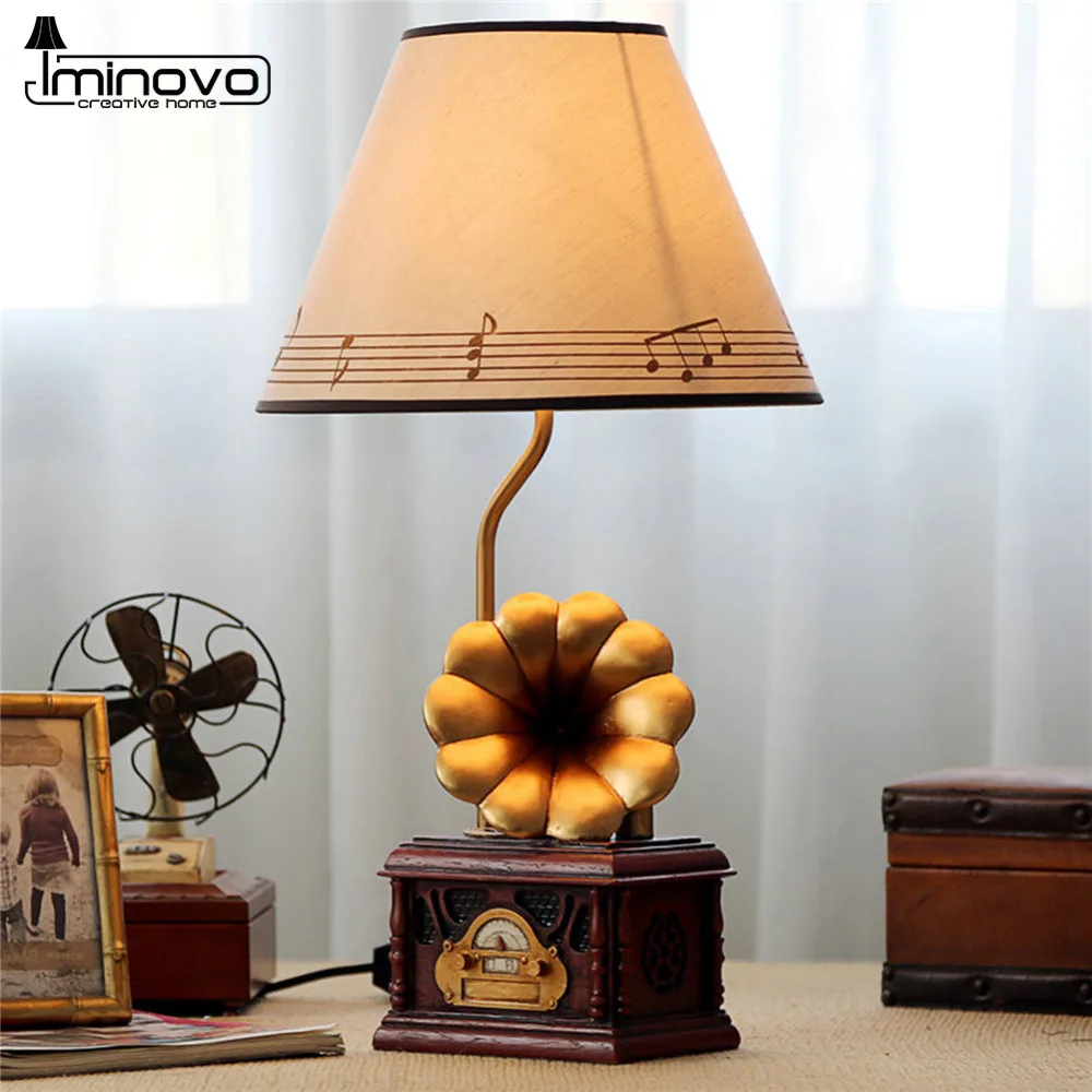 IMINOVO Gramophone Desk Lamp Stepless Dimming LED Table Lights Home ...