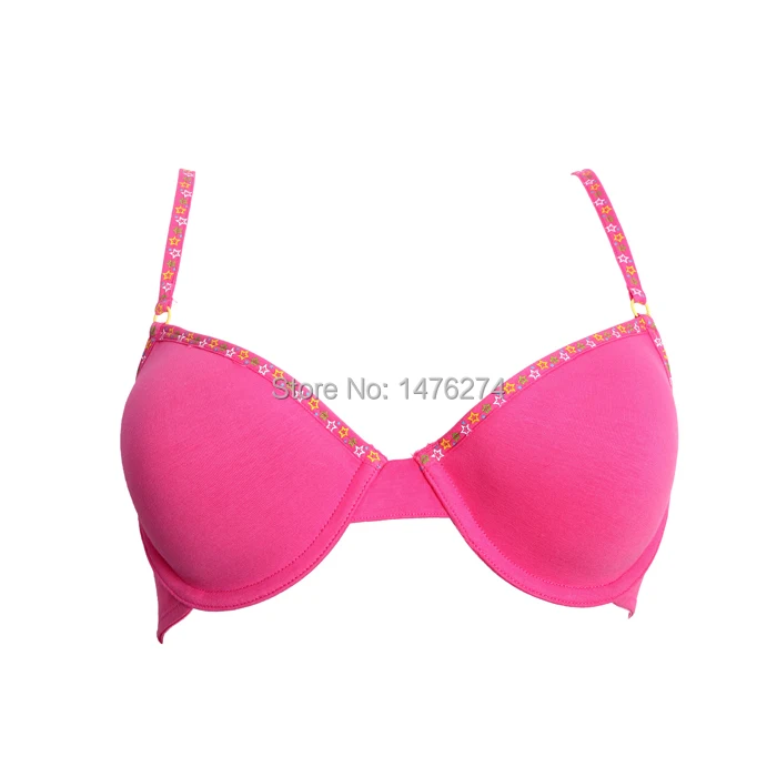 2016 Women Bra Pink Color 100 Cotton Have Bcd Cup Girls Bra Priting Lovely Star In Bras From