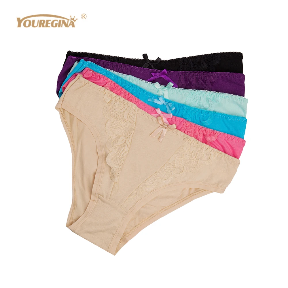 Youregina Underwear Women Sexy Lace Panties Cotton Low Rise Knickers