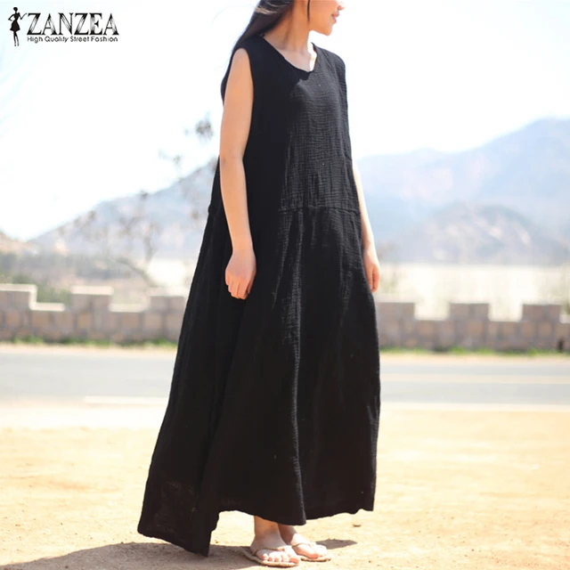Buy 2018 Zanzea Women O Neck Sleeveless Solid Party