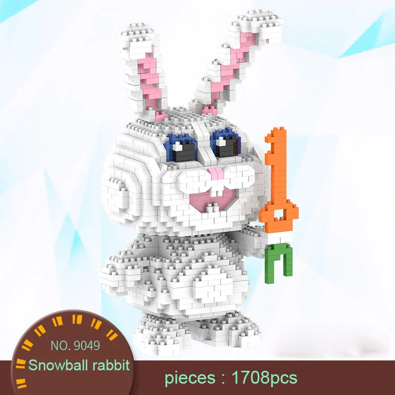 Magic Diamond Building Blocks Bricks Cartoon Snowball Rabbit Anmie ...