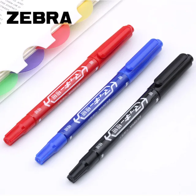 Small Double headed ZEBRA marker pen Two written lines Mark Oily ...