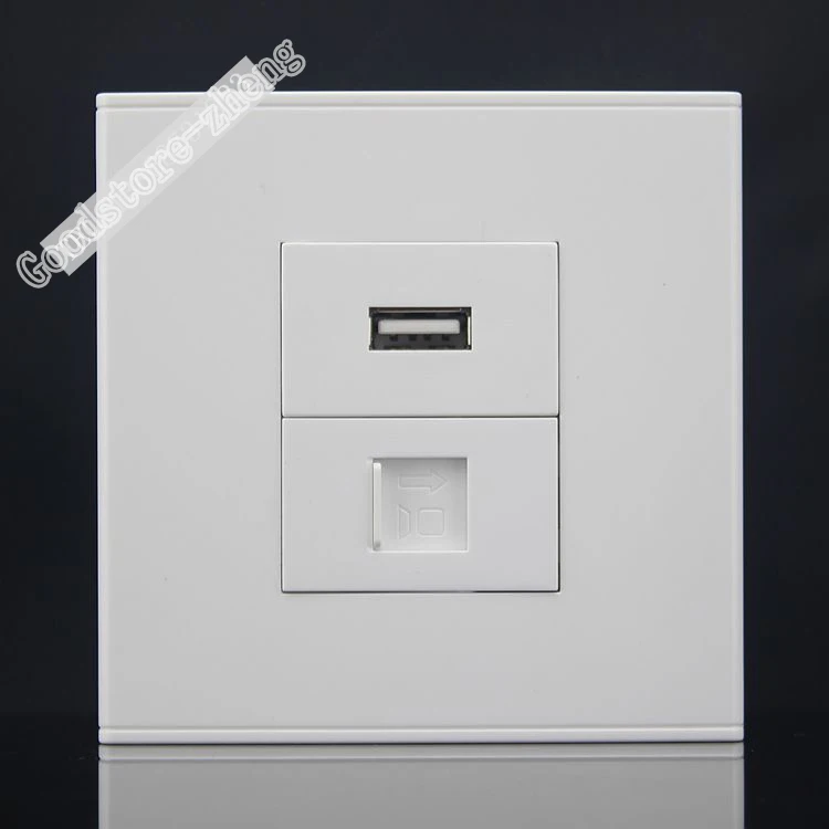 Tomada de parede Placa RJ45 Cat5e 2 Portas de UMA Rede LAN & Adaptador ...