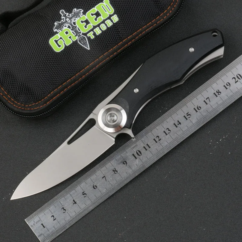 benys made Dark Flipper folding knife D2 titanium blade G10 handle ...