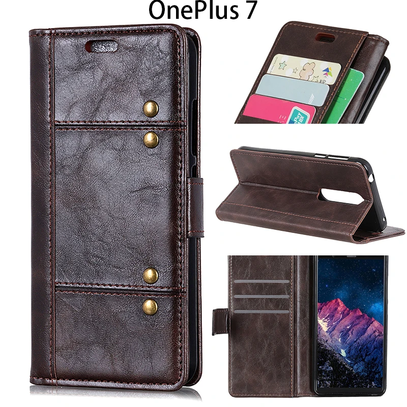 For OnePlus 7 Luxury mobile phone leather flip case coque,One Plus 7 ...