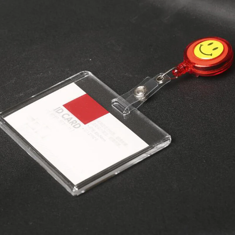 1 Set Badge Holder With RetractableLanyard Acrylic Credit Card Holders 1-set-badge-holder-with-retractablelanyard-acrylic-credit-card-holders