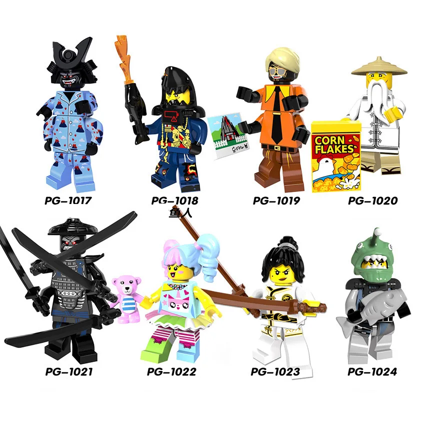8pcs Classic Phantom Ninja Cartoon Figures Nya Gamma Master Wu Gnea ...