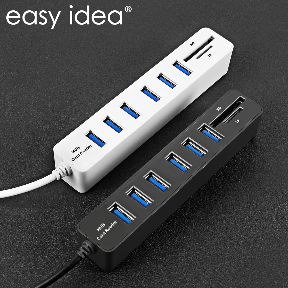 Usb Hub Combo 6 Ports 2 0 Micro Card Reader Sd Tf High Speed Multi Usb