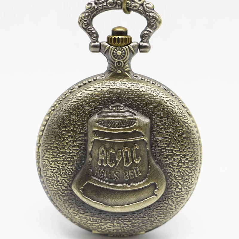 Bronze Pocketwatch Vintage Acdc Hells Bell Theme Quartz Pocket Watch ...