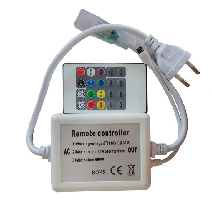 AC 110V 220V LED RGB 20Key IR Remote Controller 600W For SMD 5050 3528 ...