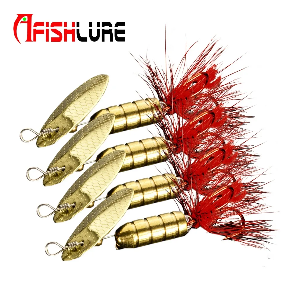 4pcs/lot Fishing Lure High Speed Rotation Spoon Sequines 3.5g Red ...