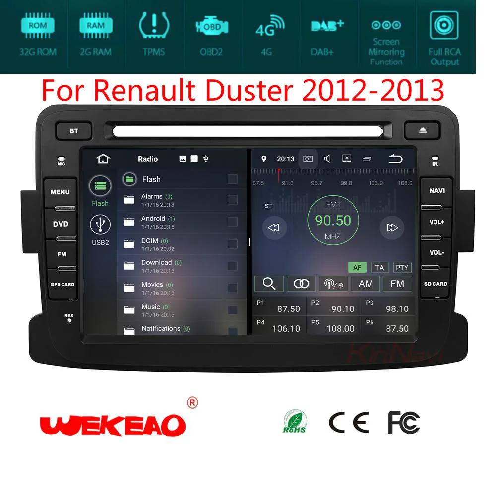 Wekeao Car DVD/VCD Player For Renault Duster 2012 2013 With Multimedia ...
