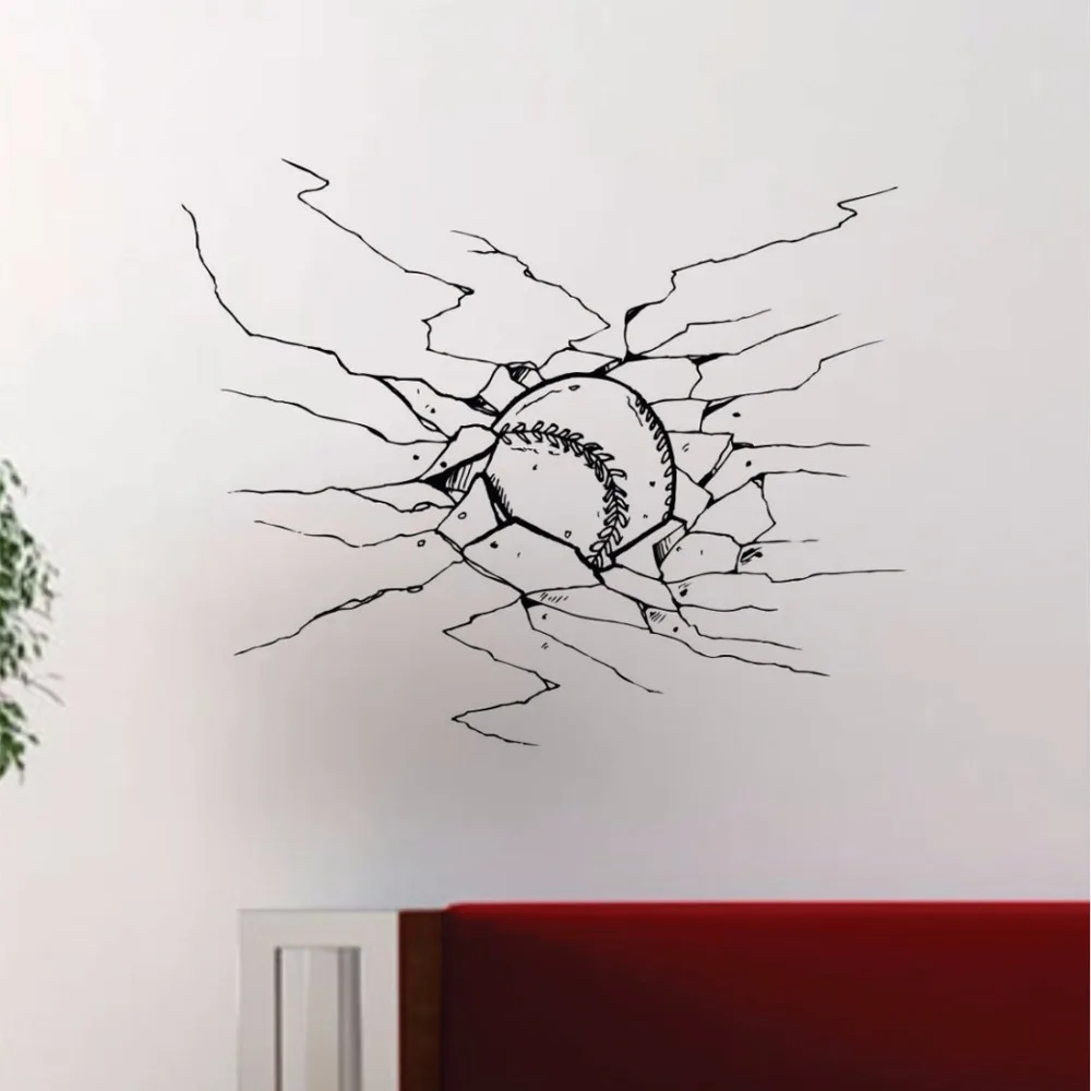 Laptop Baseball crack Sports vinyl stickers Baseball decal Electronics ...