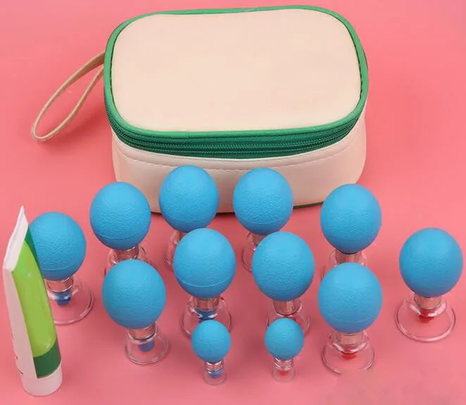 Chinese Medicine Acupuncture 12 Cups Magnetic Acupressure Suction Cupping Set Vacuum Cupping