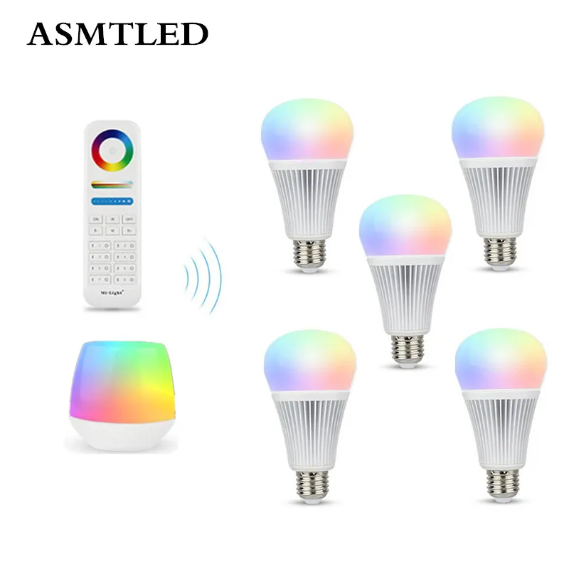 AC110 220V 9W E27 Mi Light RGB+CCT LED Intelligent light Bulb 2.4G RF ...