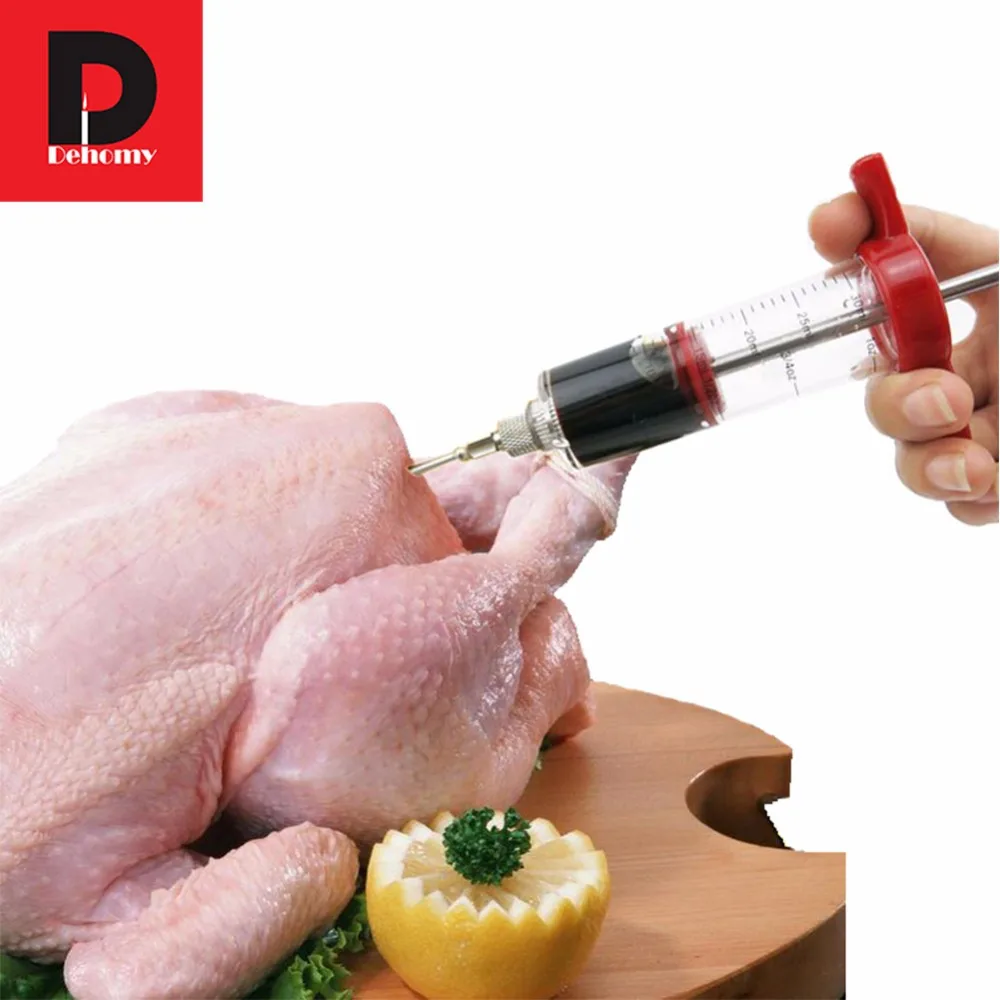 Dehomy Stainless Steel Needles Spice Syringe Set BBQ Meat Flavor ...