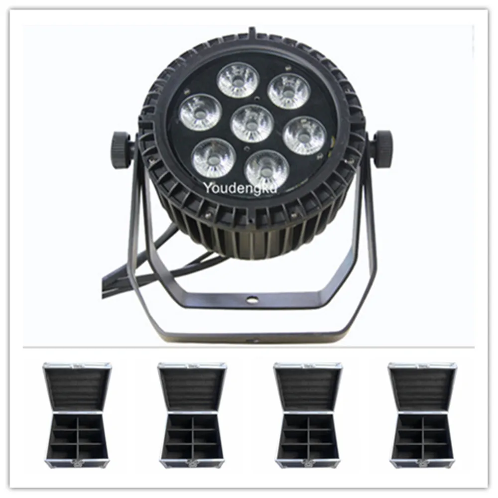 24 pieces led dmx flightcase cheap DMX flat par 7x10w rgbw 4in1 led ...