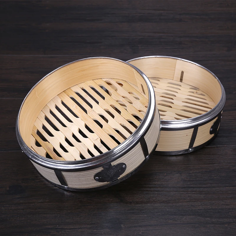 Chinese Kitchen Stainless Steel Bamboo Steamer Lid Cover Dumplings Steamed Stuffed Bun Cantonese