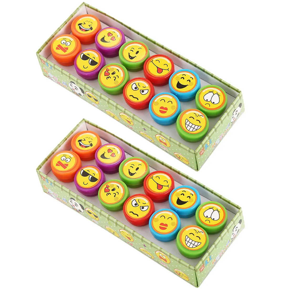 Creative Smile Face Stamps Emoji Cartoon Self Inking Stamp Set Gift for ...