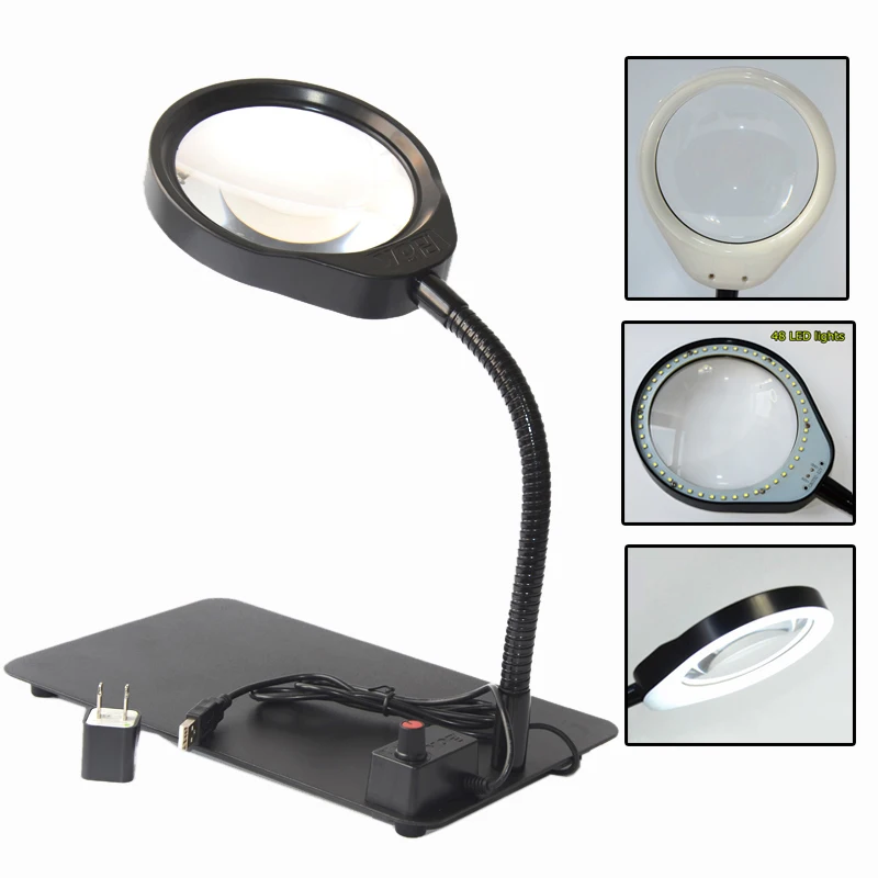 10X New Style Lighted Magnifier Table Top Desk LED Lamp Reading 8X 10X New Style Lighted Magnifier Table Top Desk LED Lamp Reading 8X